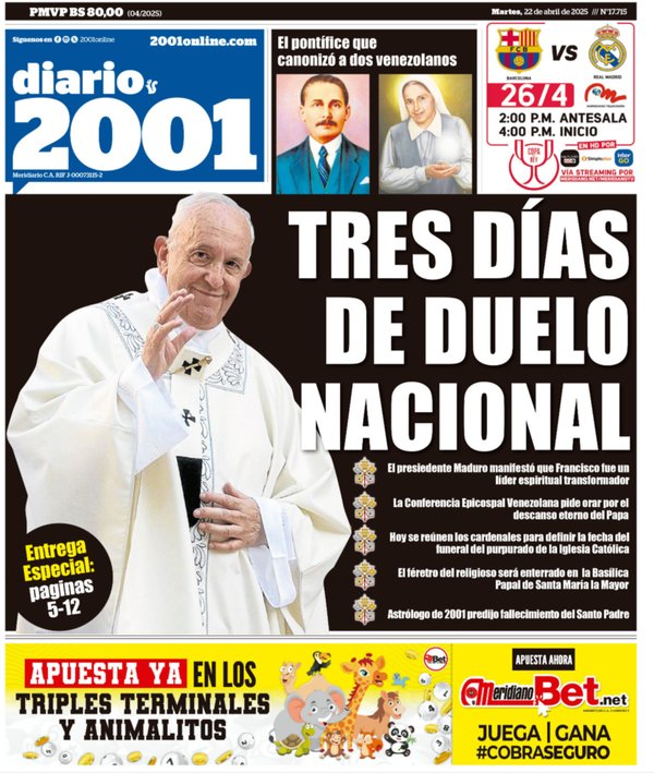 Vea aquí portadas y titulares de algunos periódicos de este martes 22 ...