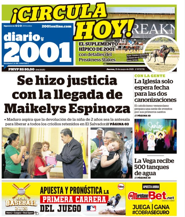 Vea aquí portadas y titulares de algunos periódicos de este jueves 15 ...