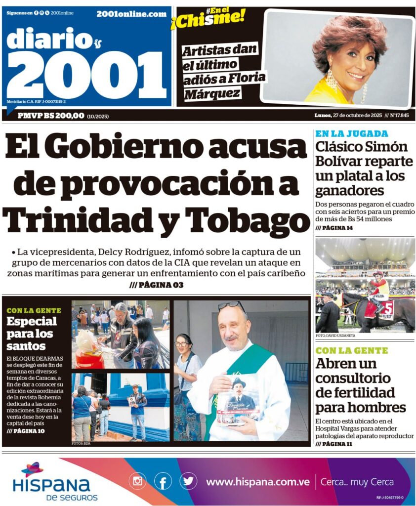 Vea aquí portadas y titulares de algunos periódicos de este lunes 27 de ...